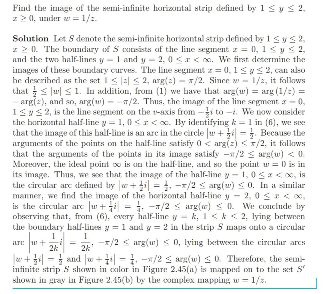 Solved Find the image of the semi-infinite horizontal strip | Chegg.com