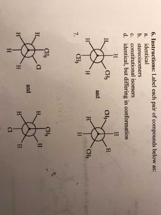Solved 6. Instructions: Label each pair of compounds below | Chegg.com