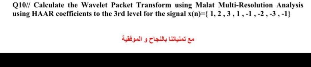 Solved Q10/1 Calculate the Wavelet Packet Transform using | Chegg.com