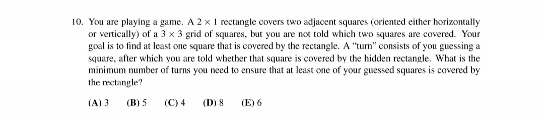 Solved 0. You are playing a game. A 2×1 rectangle covers two | Chegg.com