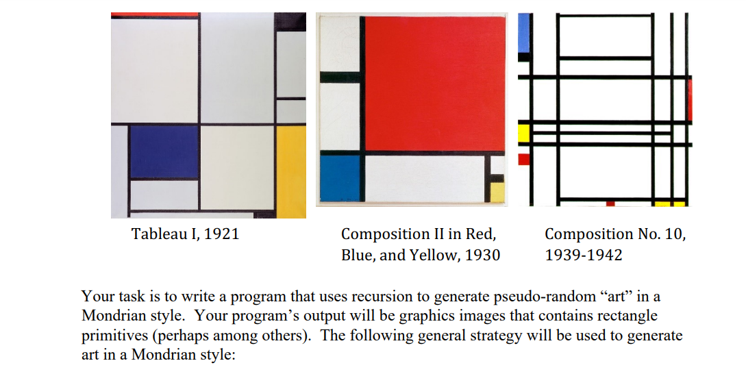 Solved Hello I need to generate psuedo random art in | Chegg.com
