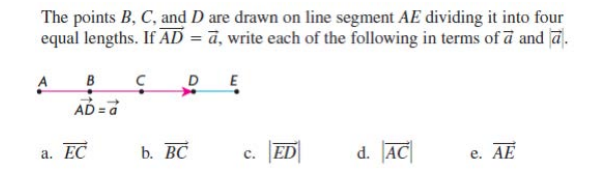 Solved The point B,C and D are drawn on line segment AE | Chegg.com
