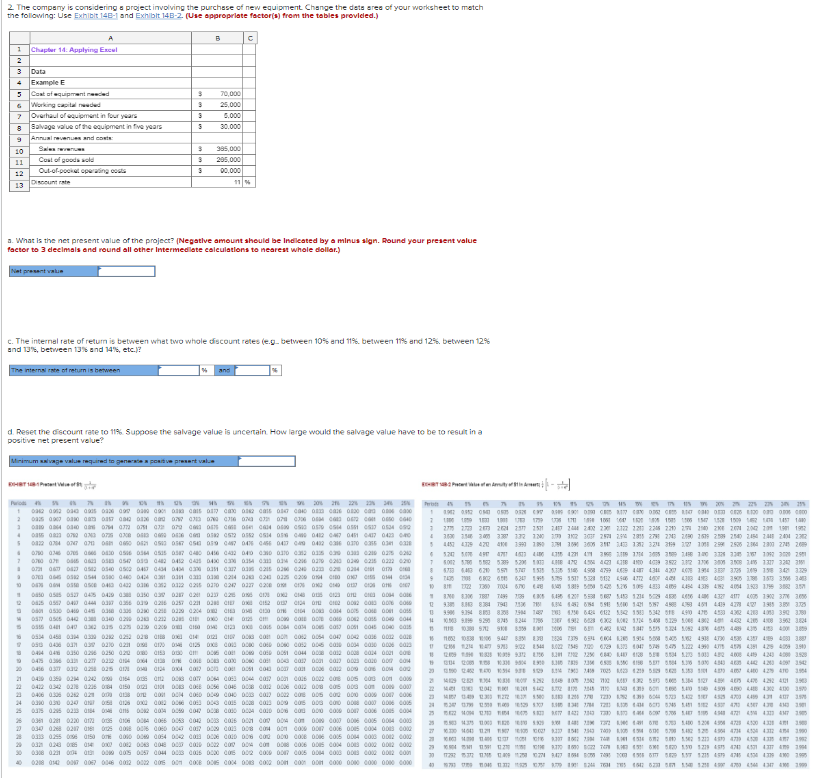 Solved Use Exhibit 14B-1 ﻿and 14B-2 ﻿to solve please! | Chegg.com