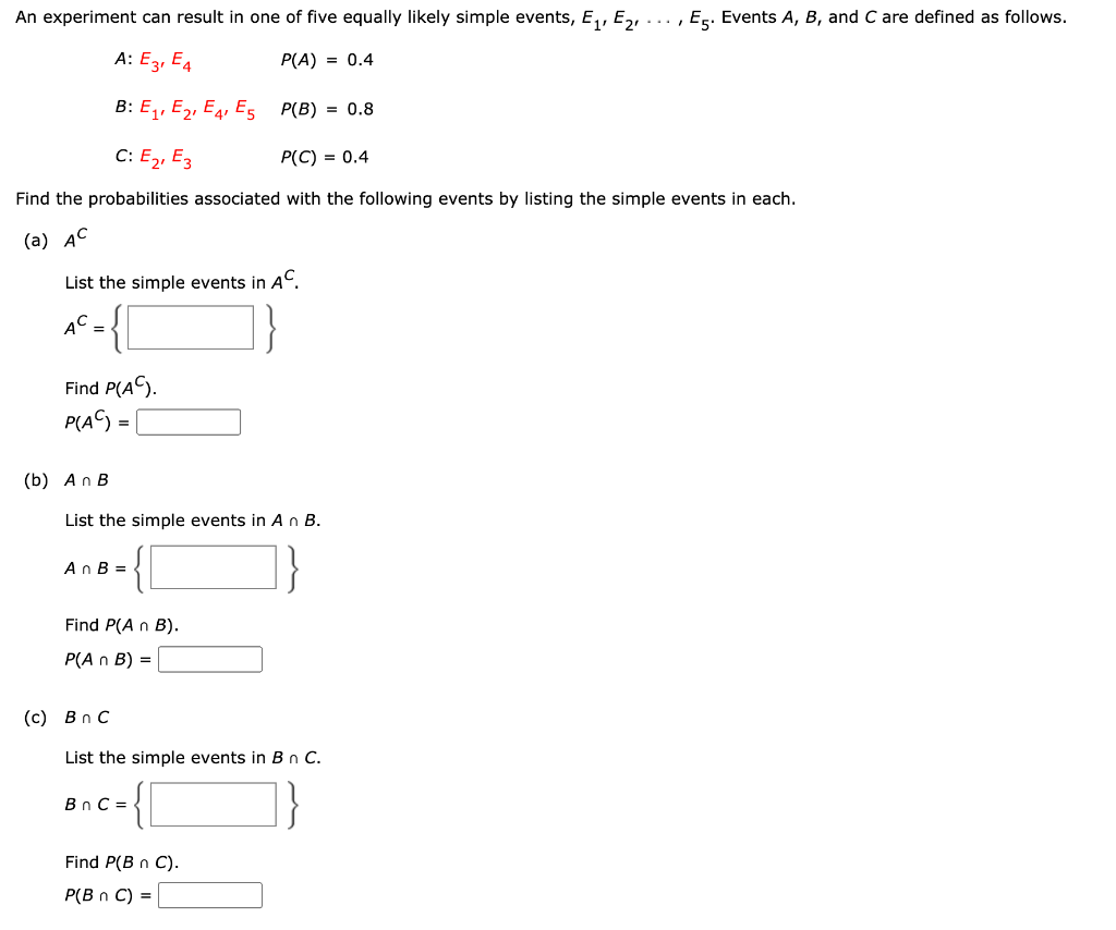 Solved An experiment can result in one of five equally | Chegg.com