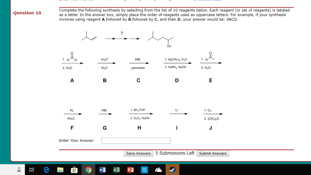 Solved Complete the following synthesis by selecting from | Chegg.com