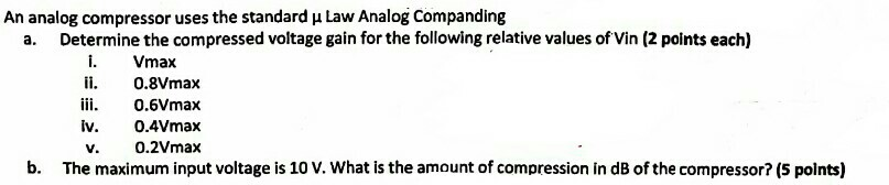 Solved U law companding . with solution explenation for | Chegg.com