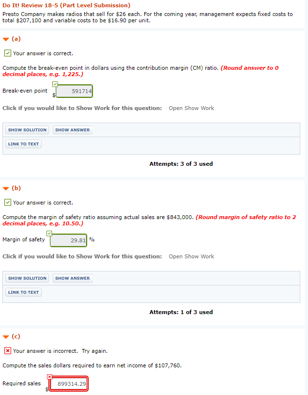 Solved Do It! Review 18-5 (Part Level Submission) Presto | Chegg.com