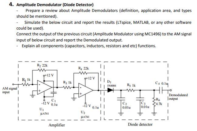 Solved 3. Amplitude Modulator using MC1496 Prepare a review | Chegg.com