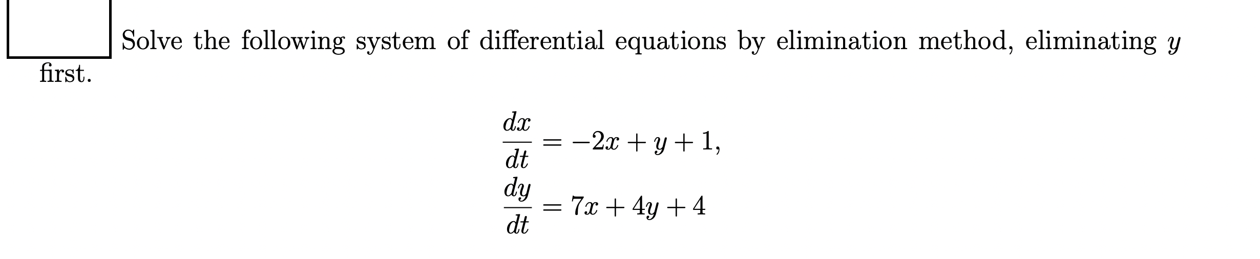 Solved Solve the following system of differential equations | Chegg.com