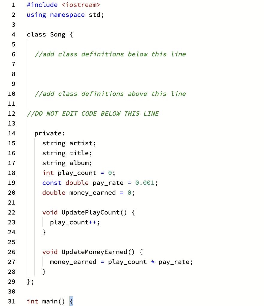 Solved Encapsulation Exercise 3 Complete The Song Class