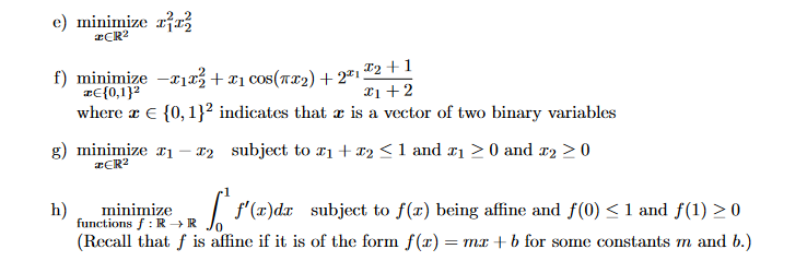 Solved Find all minimizers that are solutions to each of the | Chegg.com