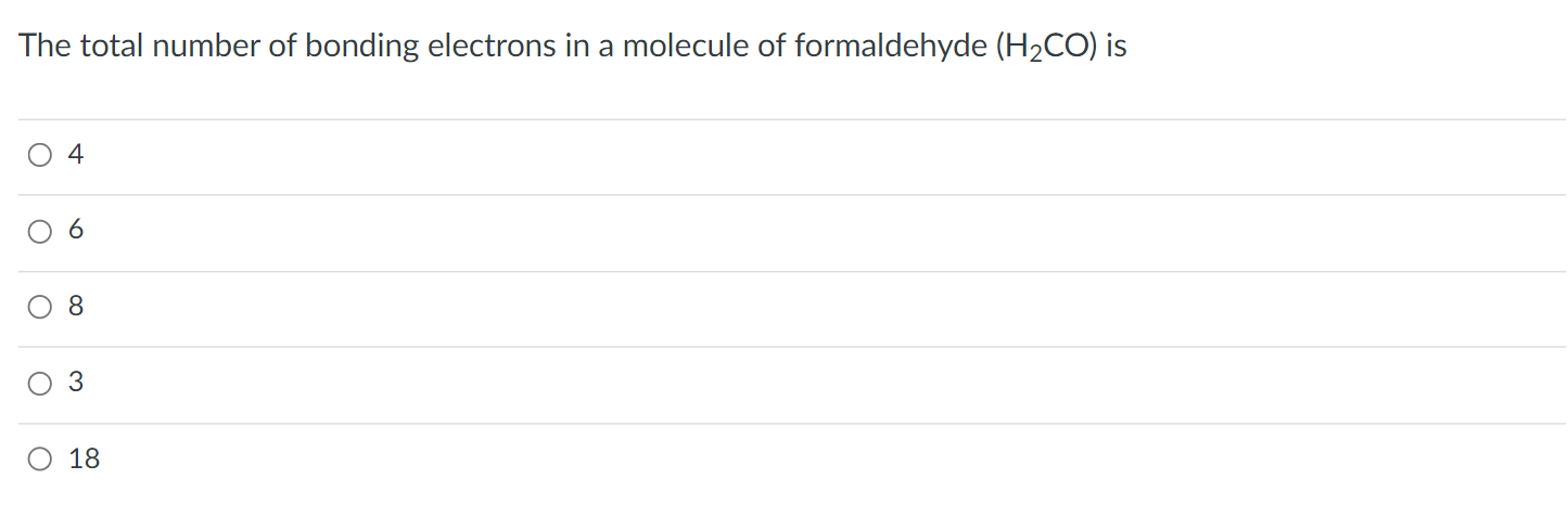 Solved The total number of bonding electrons in a molecule | Chegg.com