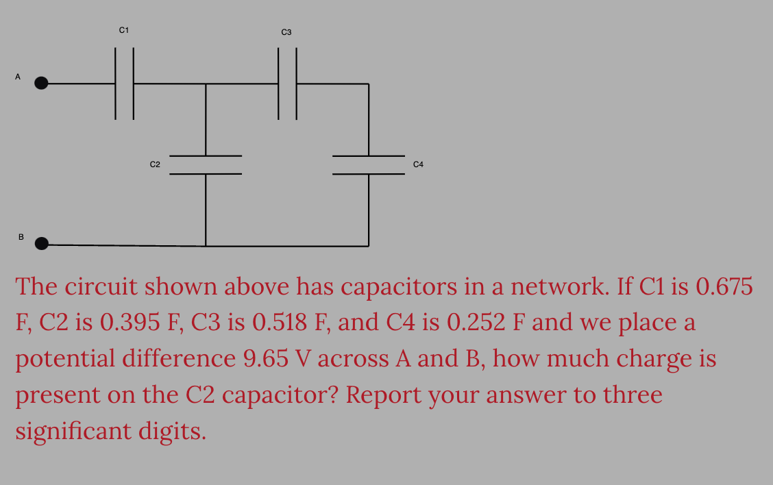 Solved The circuit shown above has capacitors in a network. | Chegg.com
