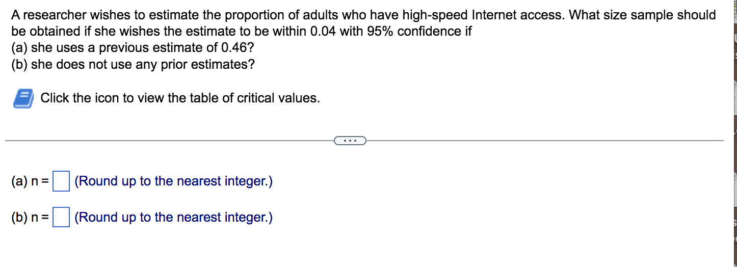 Solved Table of critical valuesA researcher wishes to | Chegg.com