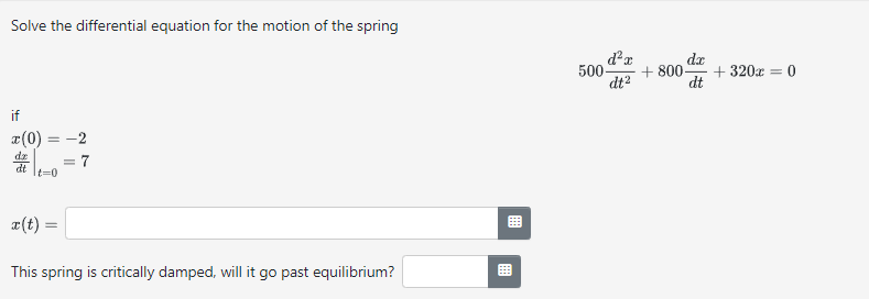 Solved Solve the differential equation for the motion of the | Chegg.com