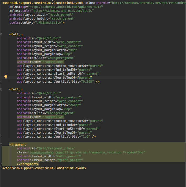 Solved «android. support. constraint. ConstraintLayout | Chegg.com