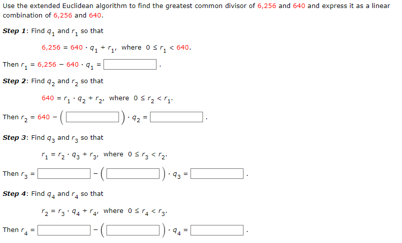 Solved Use the extended Euclidean algorithm to find the | Chegg.com