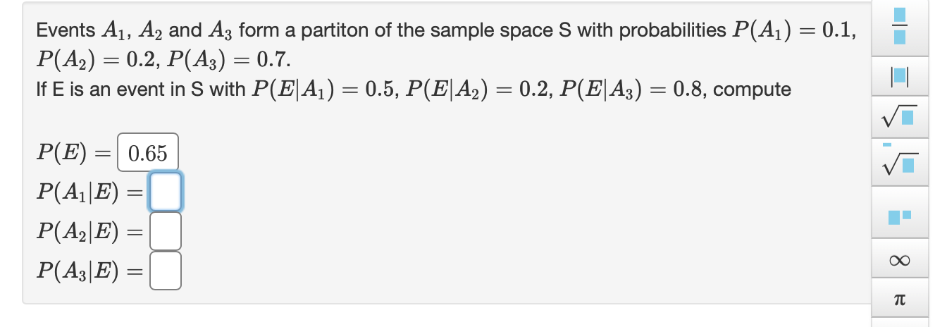Solved Events A1, A2 and A3 form a partiton of the sample | Chegg.com