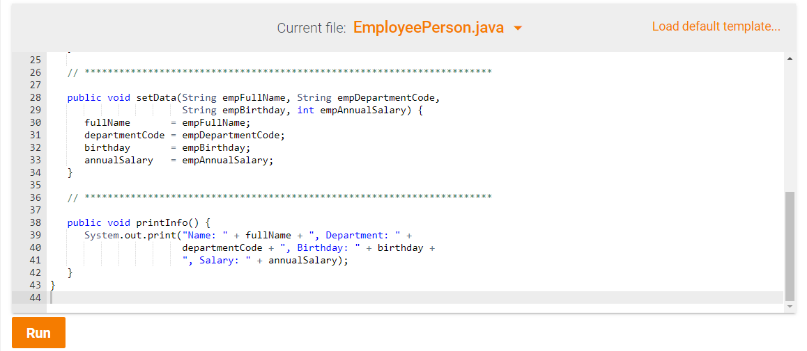 Solved zyDE 10.8.1: Inheritance: Employees and overriding a | Chegg.com Solved zyDE 10.8.1: Inheritance: Employees and overriding a | Chegg.com
