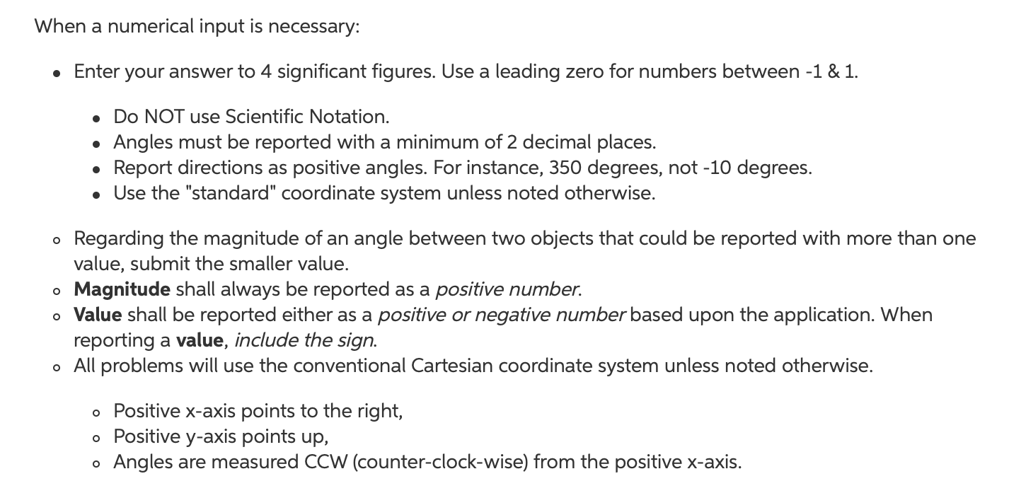 Solved When a numerical input is necessary: Enter your | Chegg.com