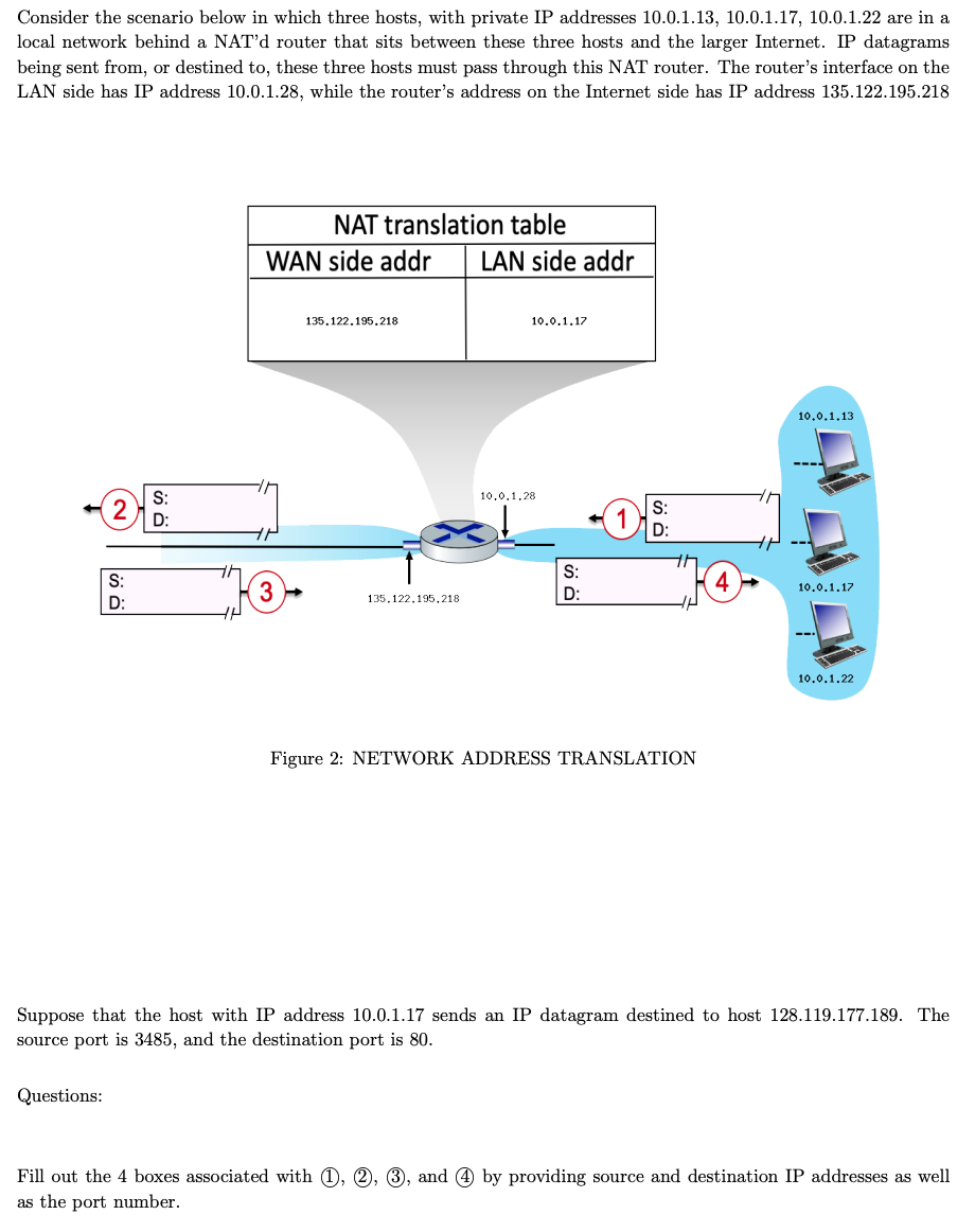 Solved Consider the scenario below in which three hosts, | Chegg.com