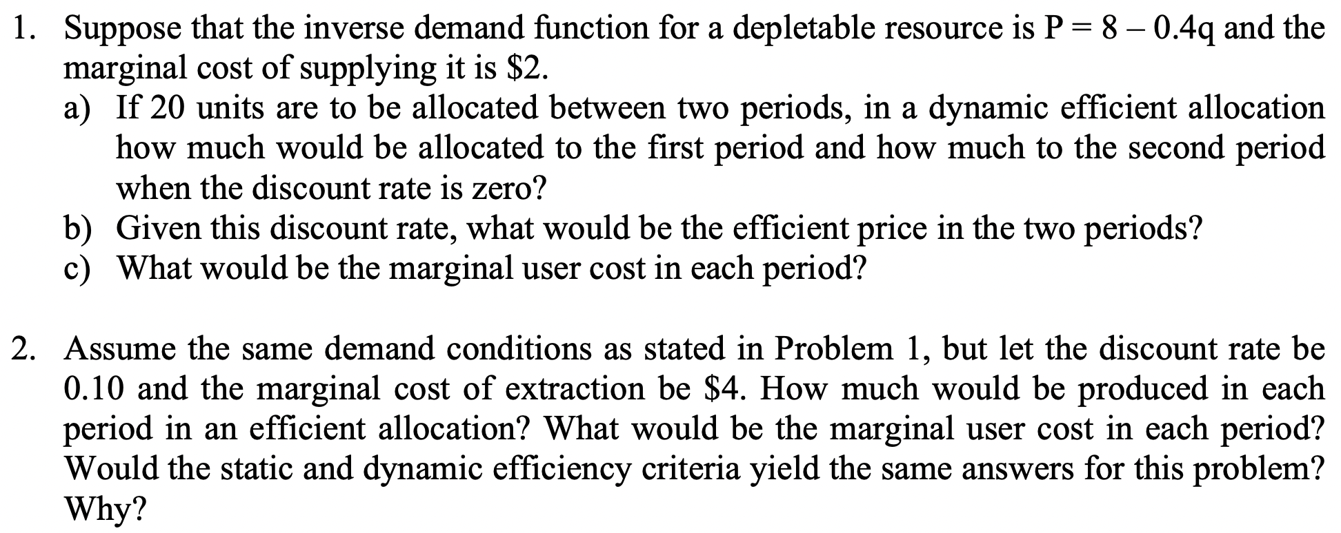 Solved Suppose that the inverse demand function for a | Chegg.com