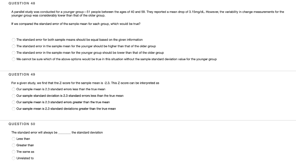 Solved QUESTION 48 A parallel study was conducted for a | Chegg.com