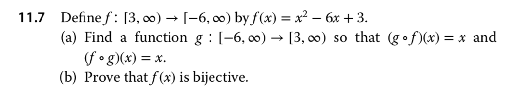 Solved Definef: [3, oo)-[-6, oo) byf(x) = X2-6x + 3. (a) | Chegg.com