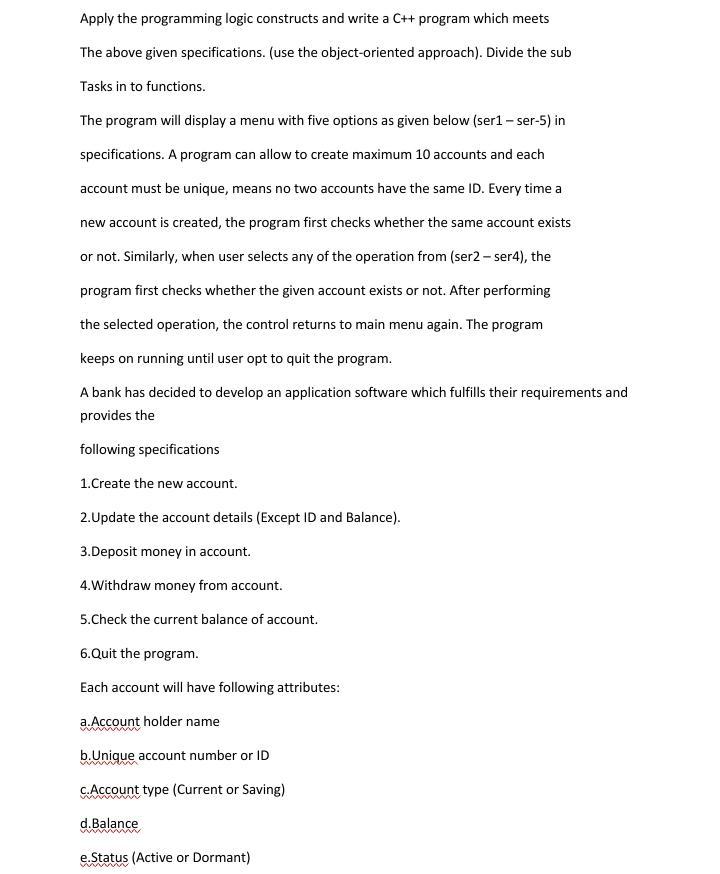 Solved Apply the programming logic constructs and write a | Chegg.com