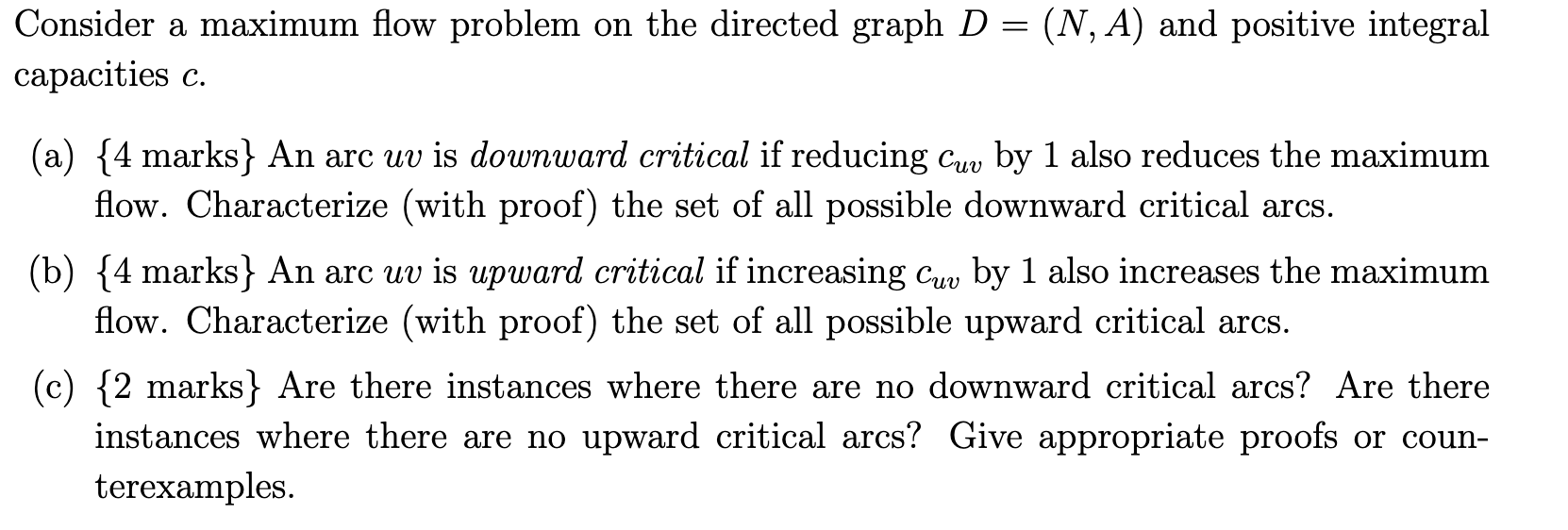 Consider a maximum flow problem on the directed graph | Chegg.com