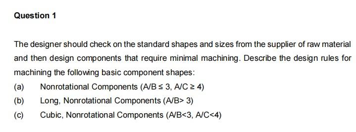 Solved Subject : Design Manufacture for Assembly ** I hope | Chegg.com