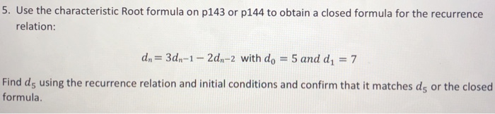 Solved Use the characteristics Root formula on p143 or p144 | Chegg.com