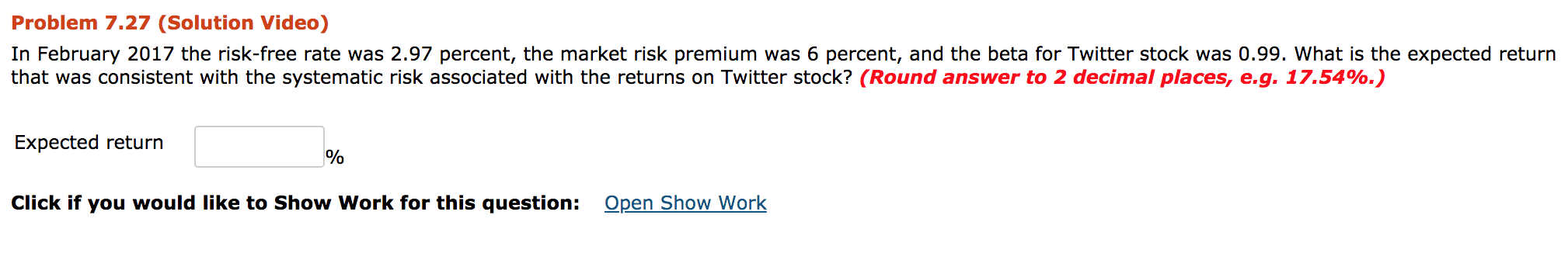 Solved Problem 7.27 (Solution Video) In February 2017 the | Chegg.com