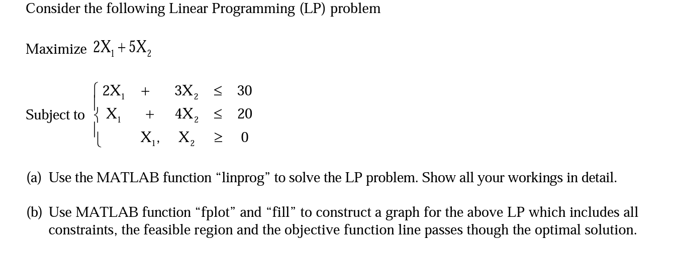 Consider the following Linear Programming (LP) | Chegg.com