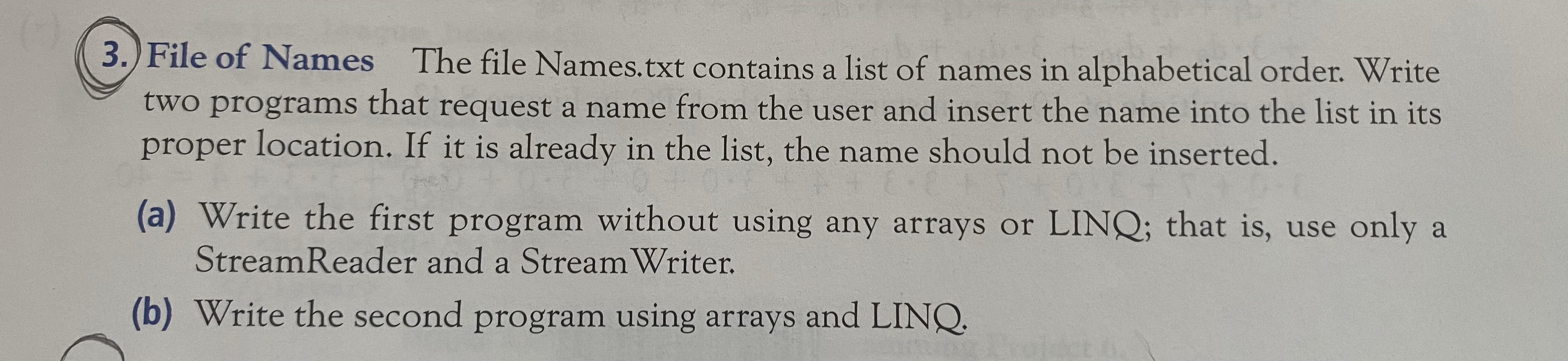 Solved Show me the steps to solve File of Names The file | Chegg.com