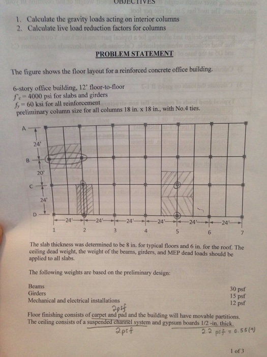 OBJECHVES 1. Calculate the gravity loads acting on | Chegg.com