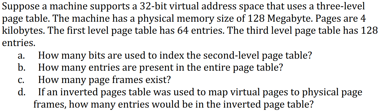 Solved Suppose a machine supports a 32-bit virtual address | Chegg.com
