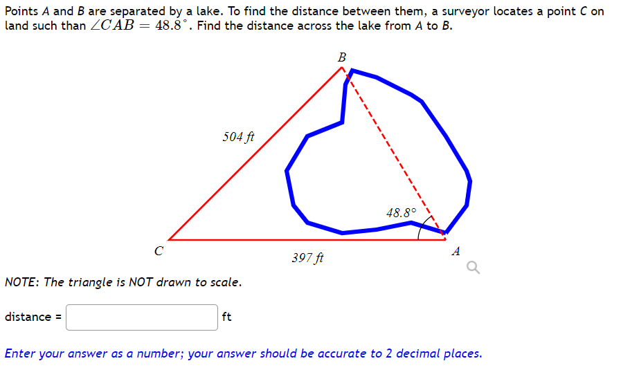 Solved Points A and B are separated by a lake. To find the | Chegg.com
