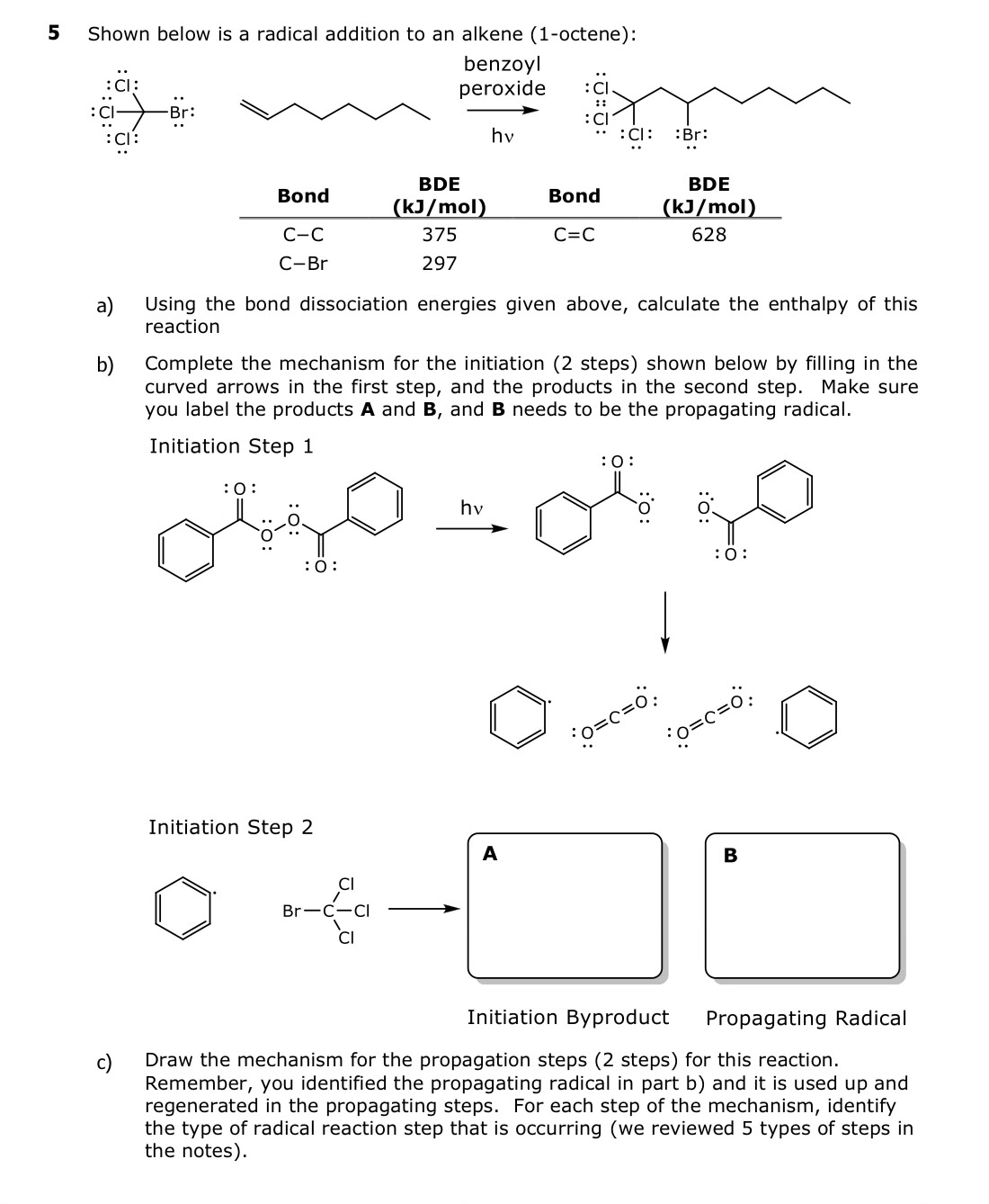 Solved Assignment 4 - Alkynes, Synthesis, Radical Mechanisms | Chegg.com
