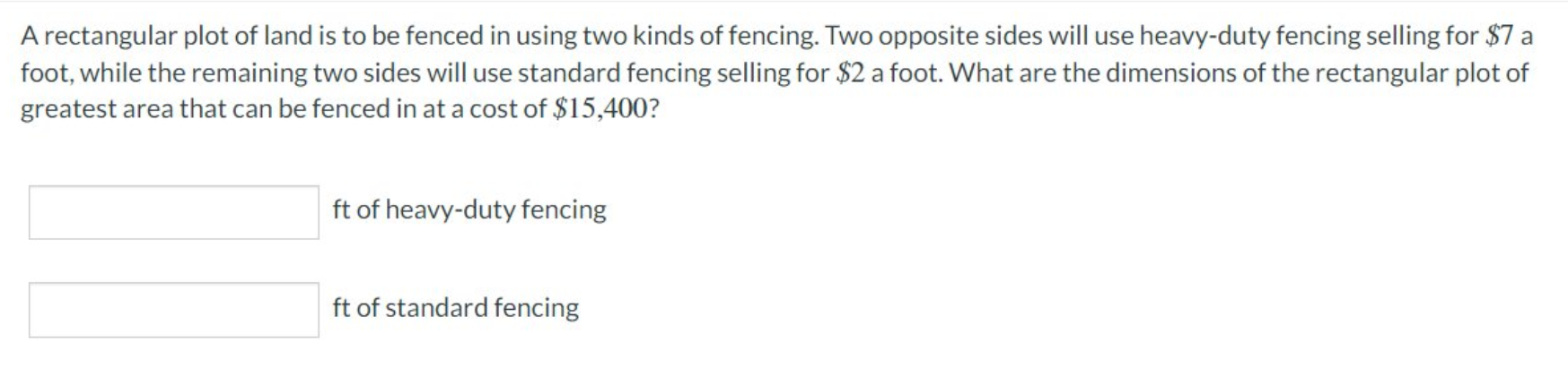 Solved A rectangular plot of land is to be fenced in using | Chegg.com