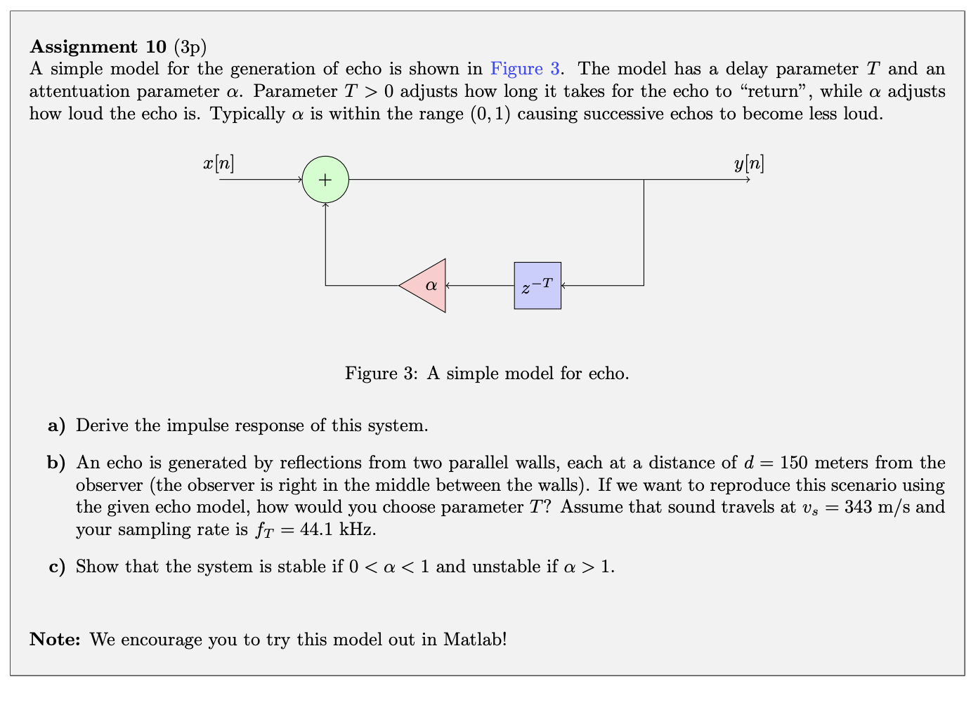 Solved Assignment 10 (3p) A simple model for the generation | Chegg.com