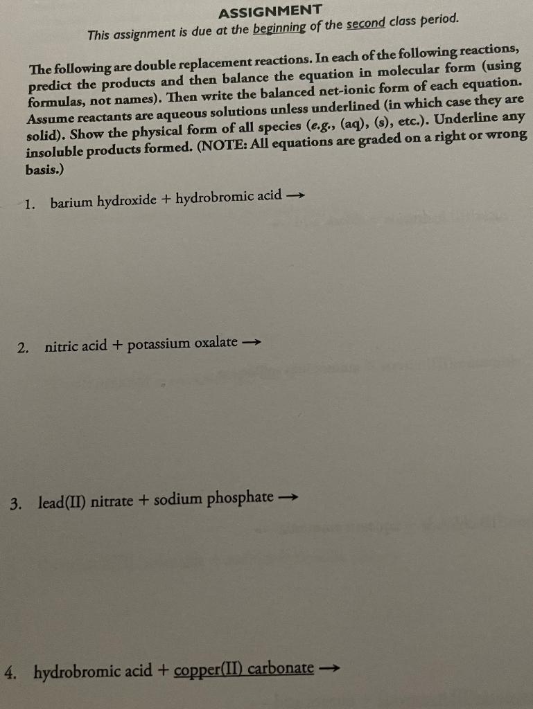Solved ASSIGNMENT This assignment is due at the beginning of | Chegg.com