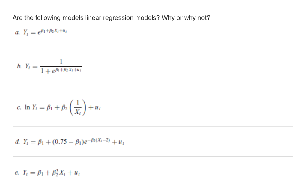 Solved I want to know why question (d) is non-linear | Chegg.com