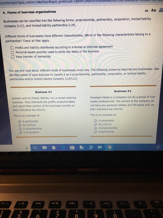 Solved /servlet/quizžquiz action-takeQuiz&kquiz | Chegg.com