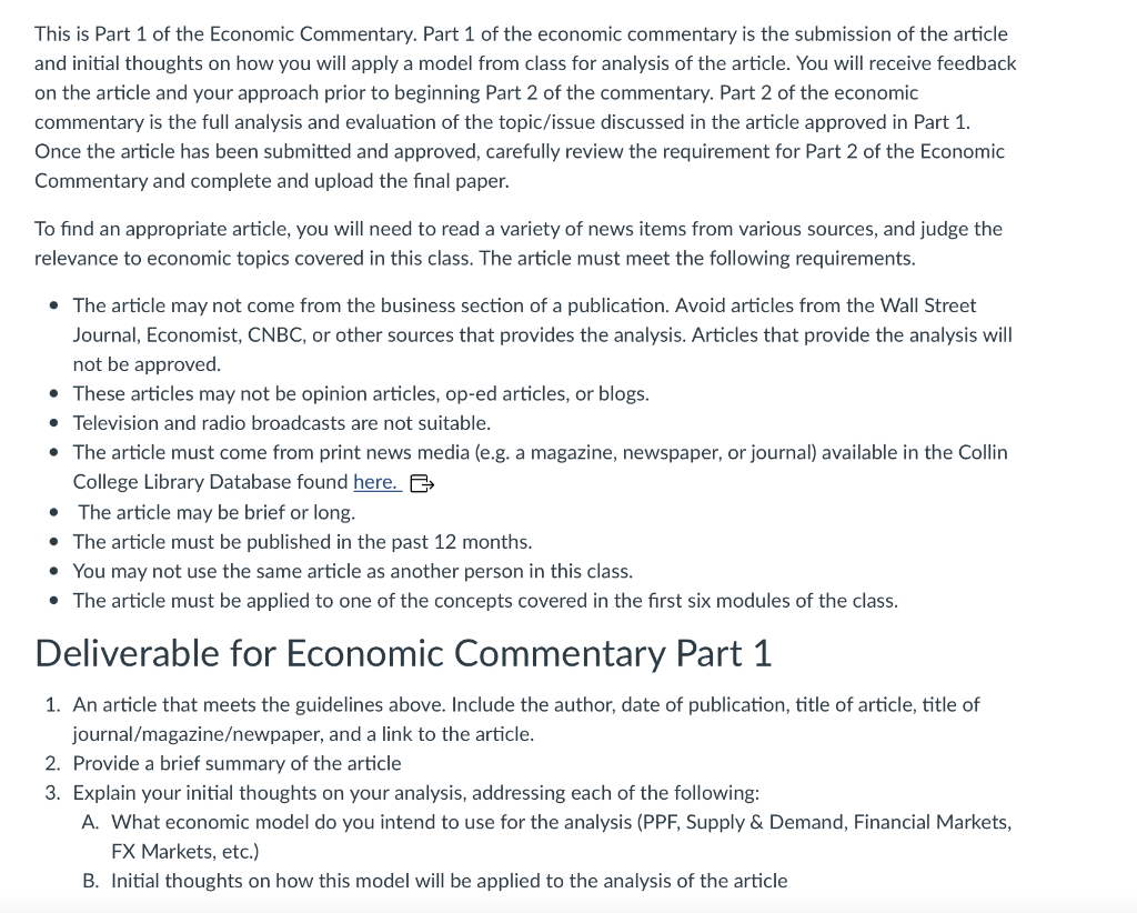 Solved This is Part 1 of the Economic Commentary. Part 1 of | Chegg.com