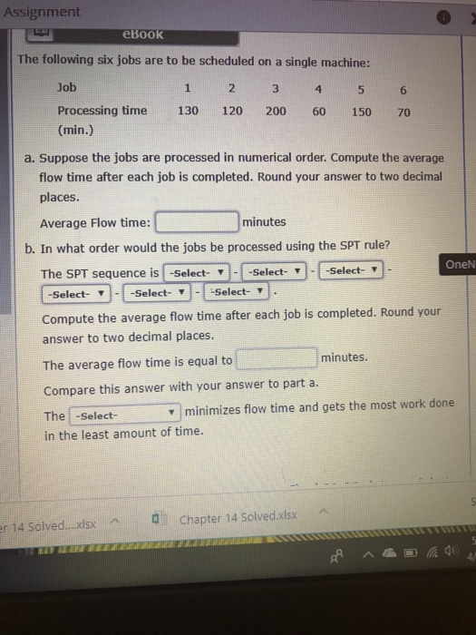 Solved Assignment eBook The following six jobs are to be | Chegg.com