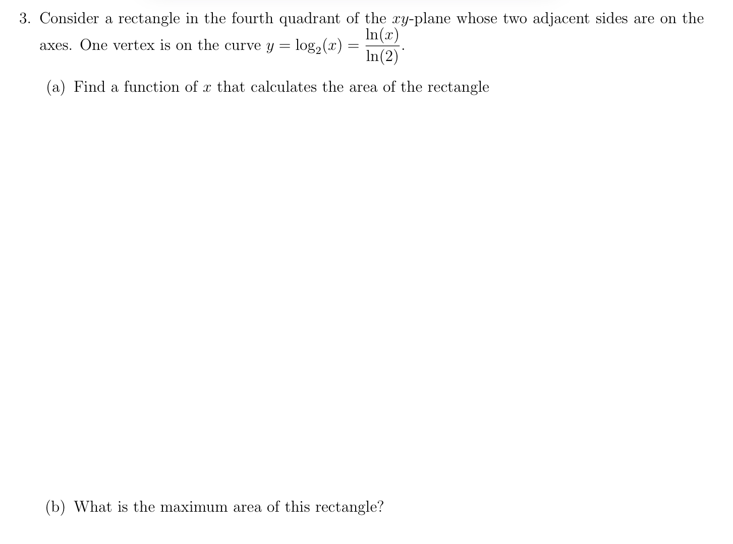 Solved 3. Consider a rectangle in the fourth quadrant of the | Chegg.com