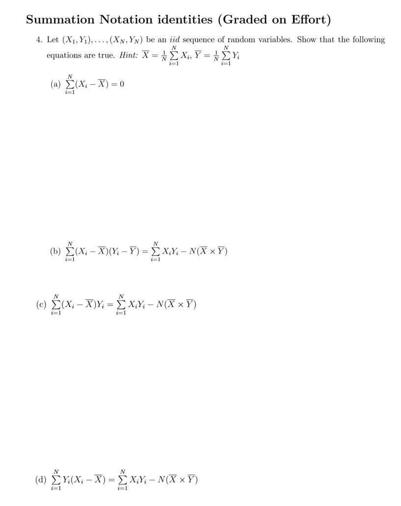 Solved (Please do all parts)Summation Notation identities | Chegg.com