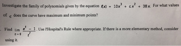 Solved Investigate the family of polynomials given by the | Chegg.com