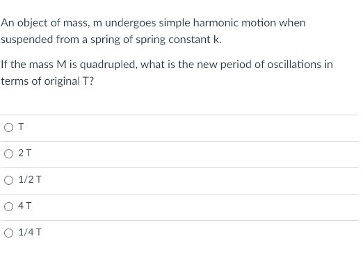 Solved An object of mass, m undergoes simple harmonic motion | Chegg.com Solved An object of mass, m undergoes simple harmonic motion | Chegg.com